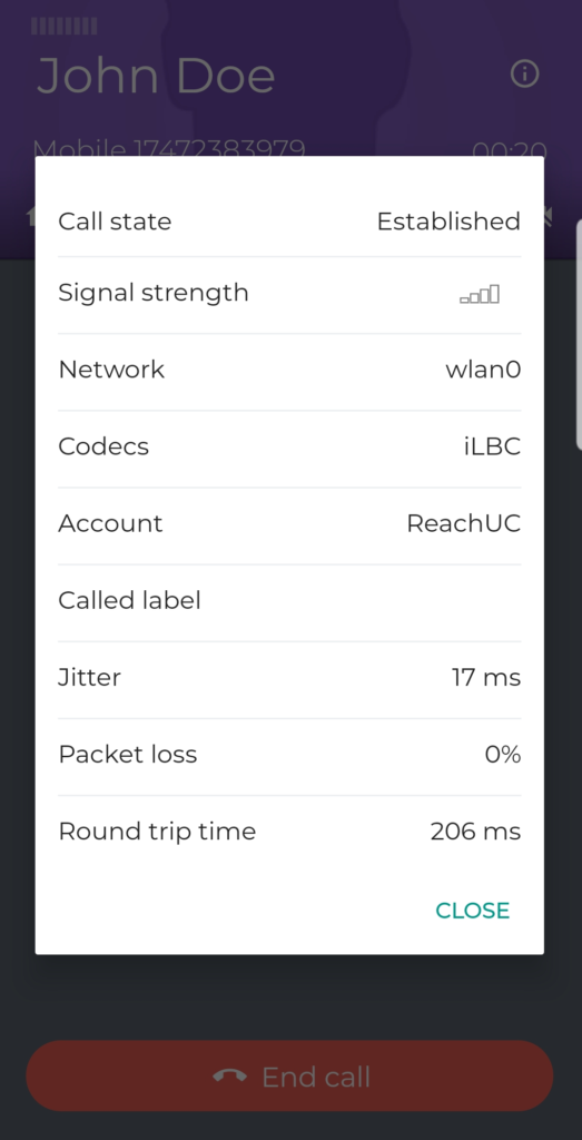 Viewing Call and Network Statistics | ReachUC