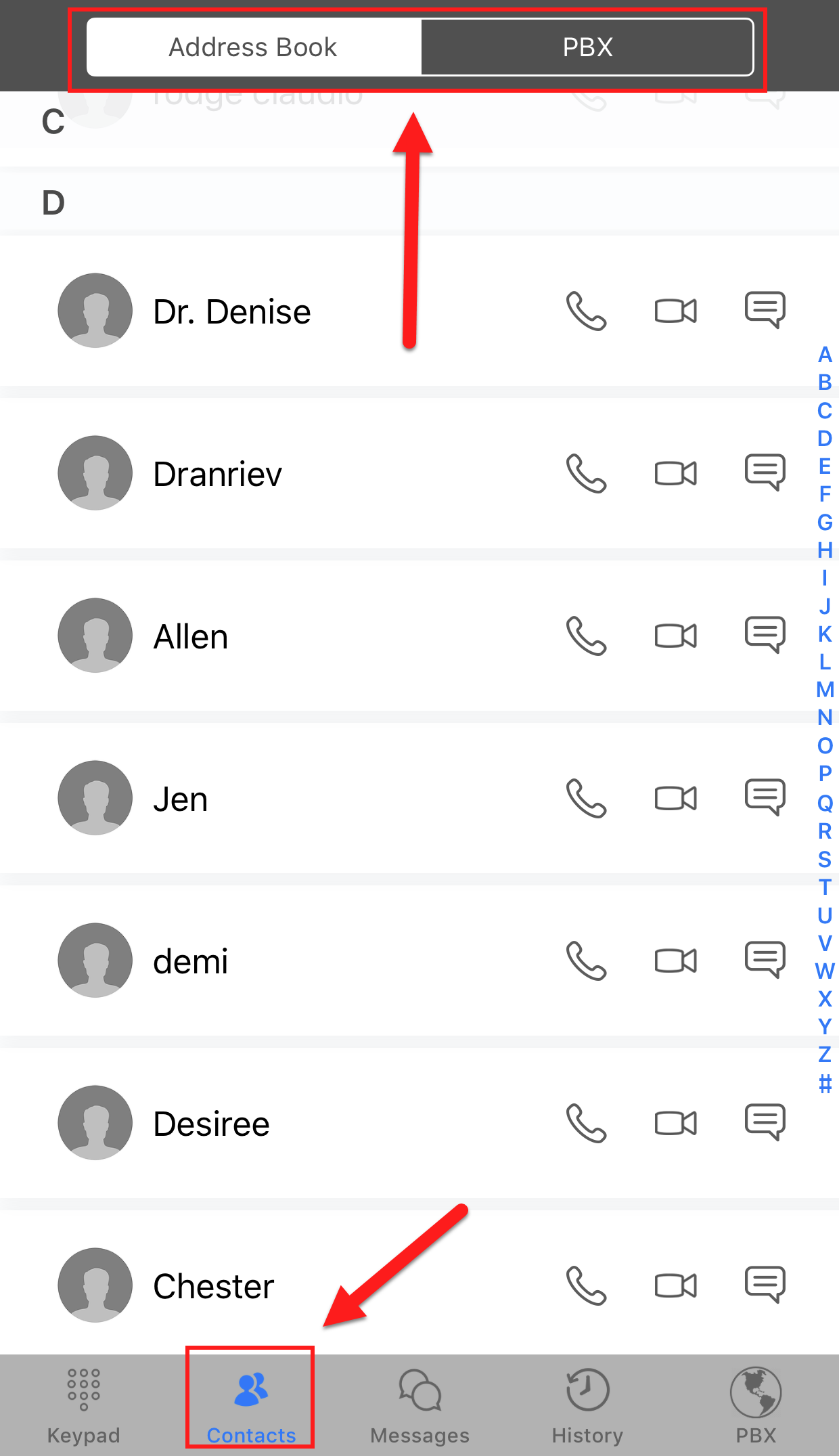 iOS Device Contacts | ReachUC