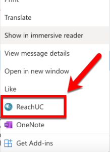 ReachUC for Outlook 365 Online | ReachUC